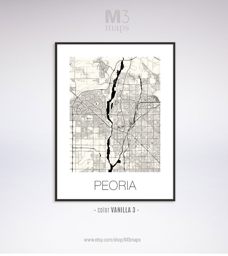 Peoria Arizona Peoria AZ Map Peoria Map Peoria Print - Etsy