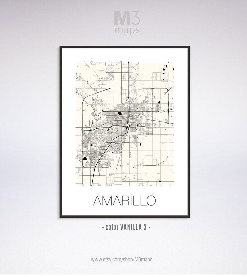 Amarillo Texas Amarillo TX Map Amarillo Map Amarillo Print - Etsy