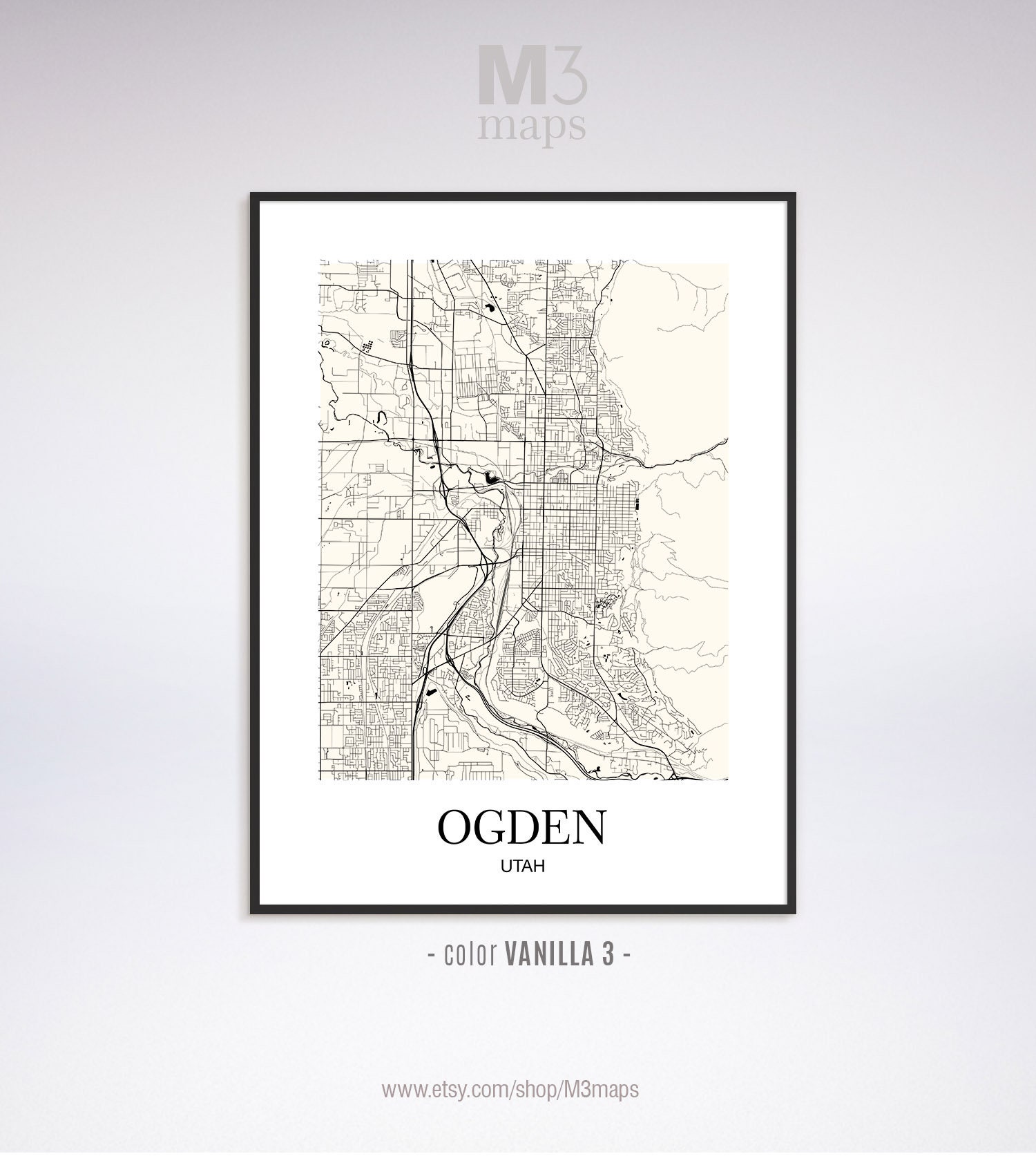 Map of Ogden Ogden UT map Ogden modern art print Ogden Wall | Etsy