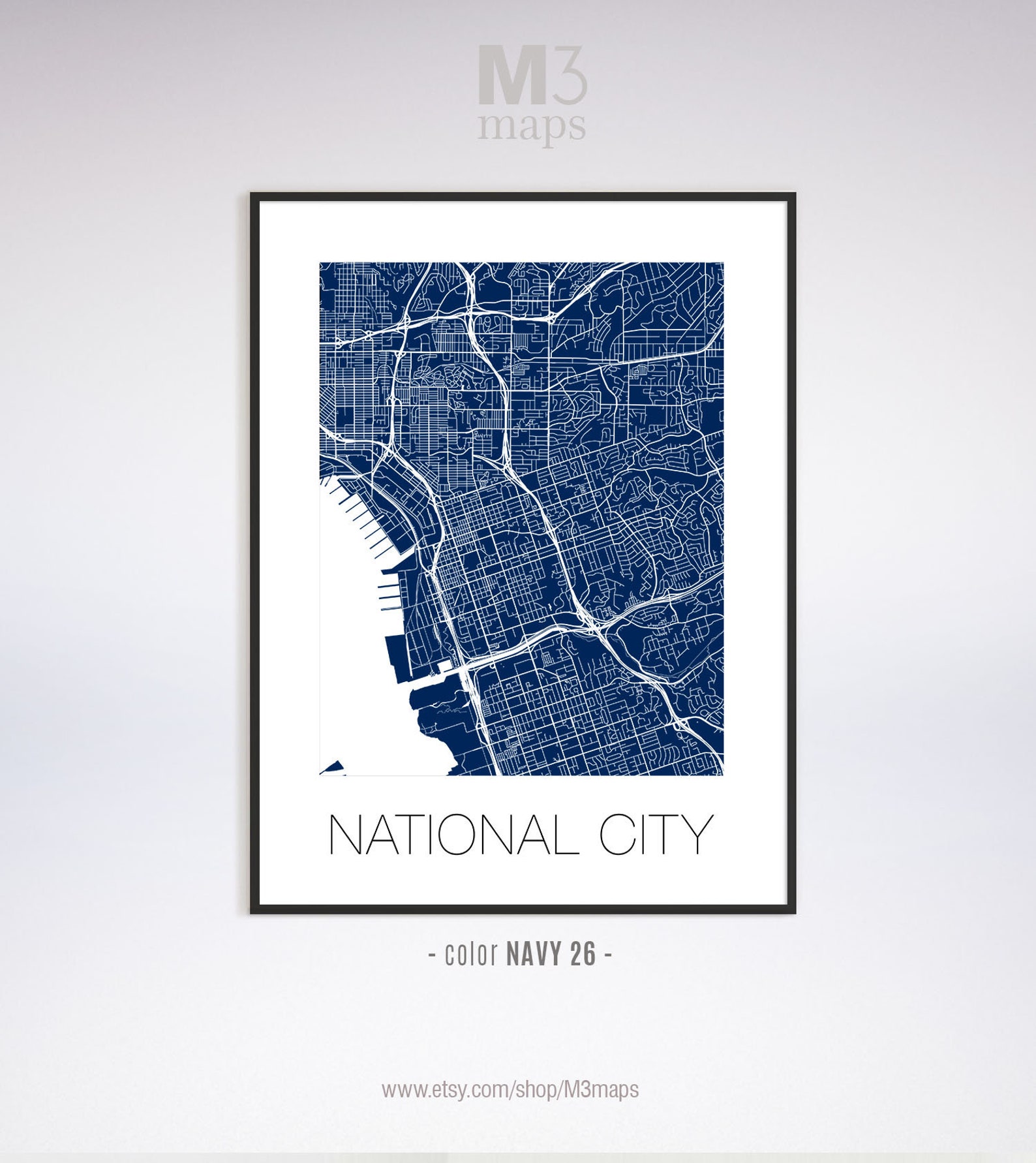 National City California National City CA map National City | Etsy