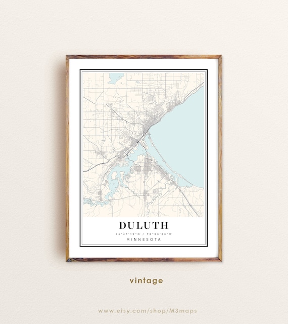 Duluth Minnesota Map Duluth MN Map Duluth City Map Duluth | Etsy