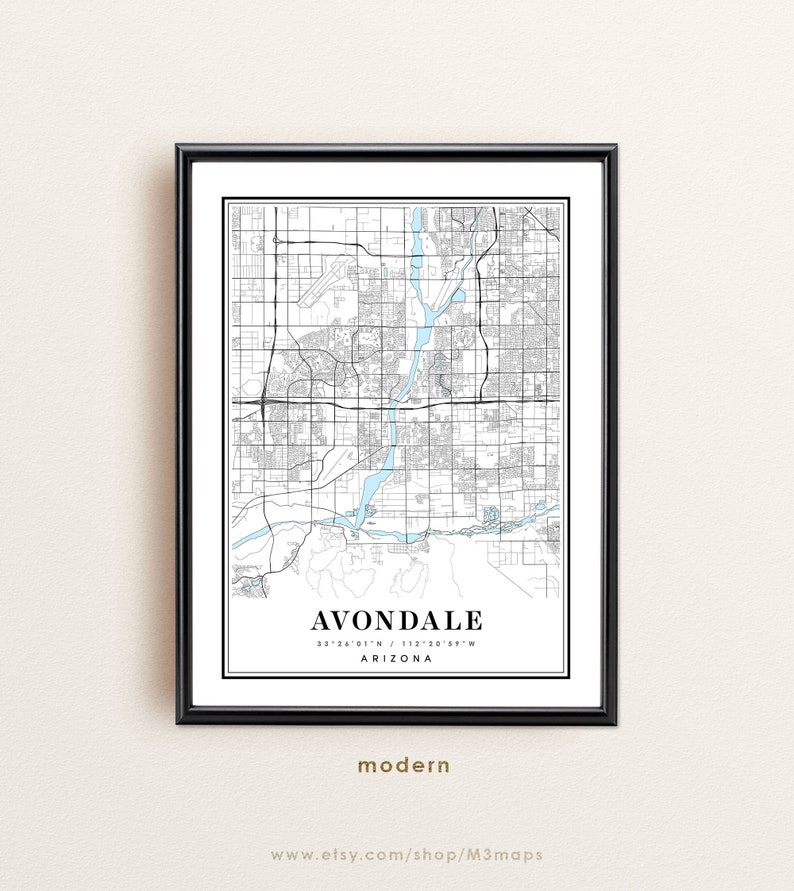 Avondale Arizona Map Avondale AZ Map Avondale City Map | Etsy