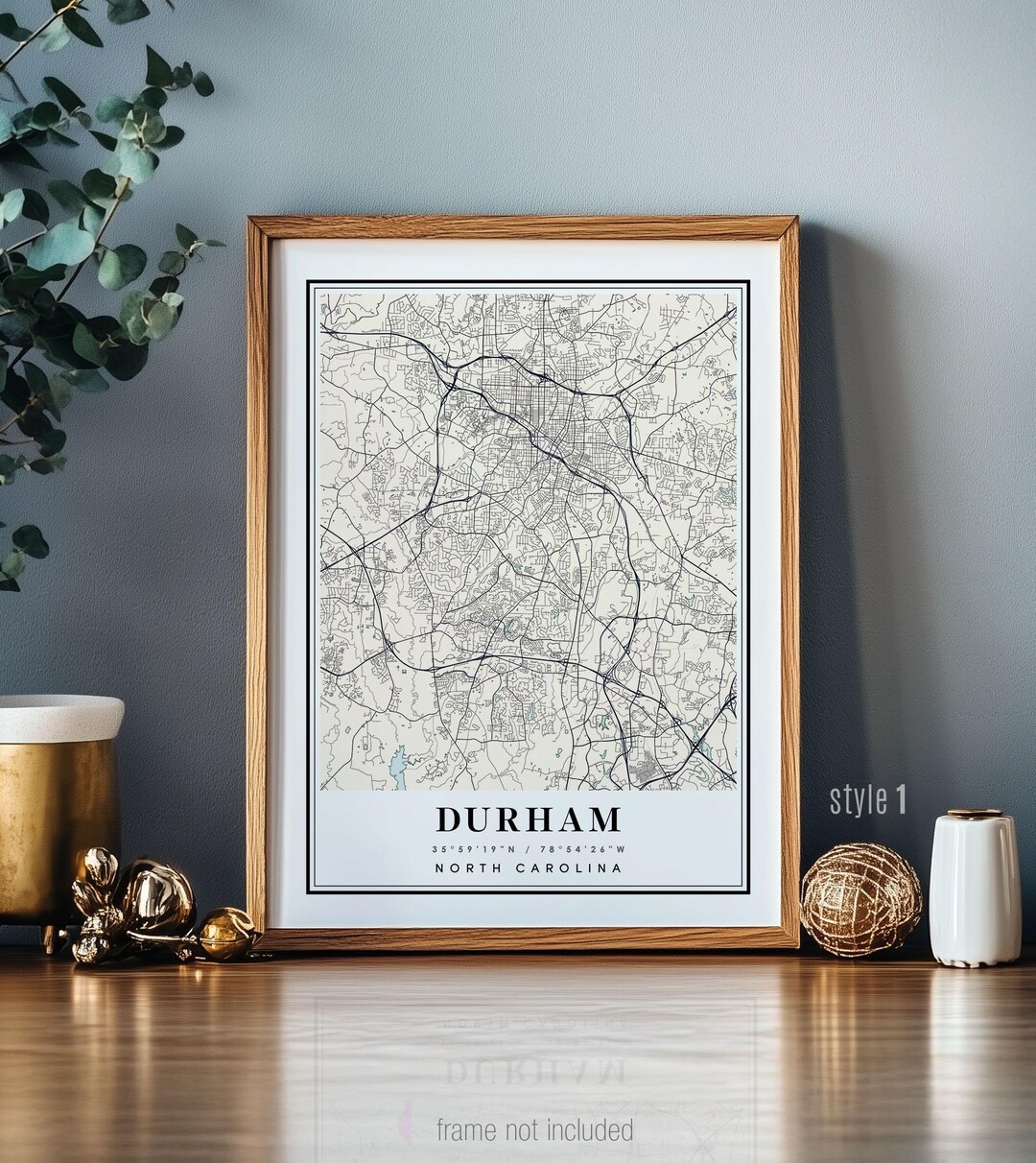 Custom Durham North Carolina Map Art - Personalized Durham NC ...