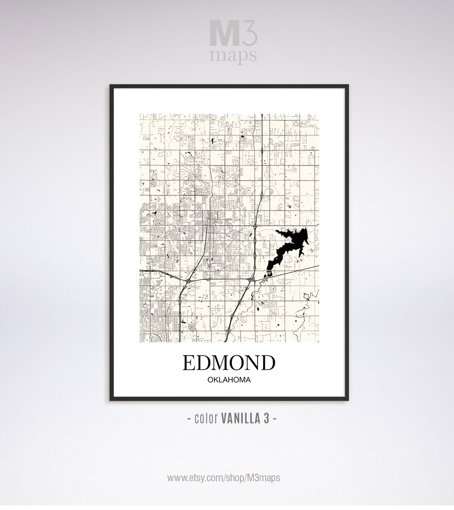 Edmond Edmond OK Map Edmond Modern Art Print Edmond Wall - Etsy