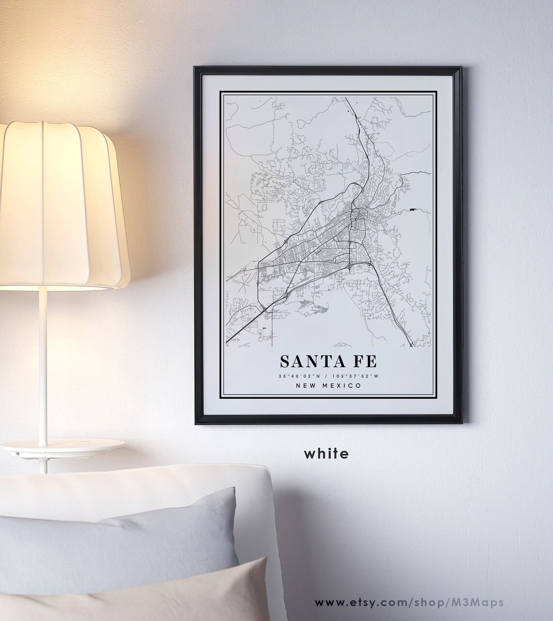 Santa Fe New Mexico Map Santa Fe NM Map Santa Fe City Map | Etsy