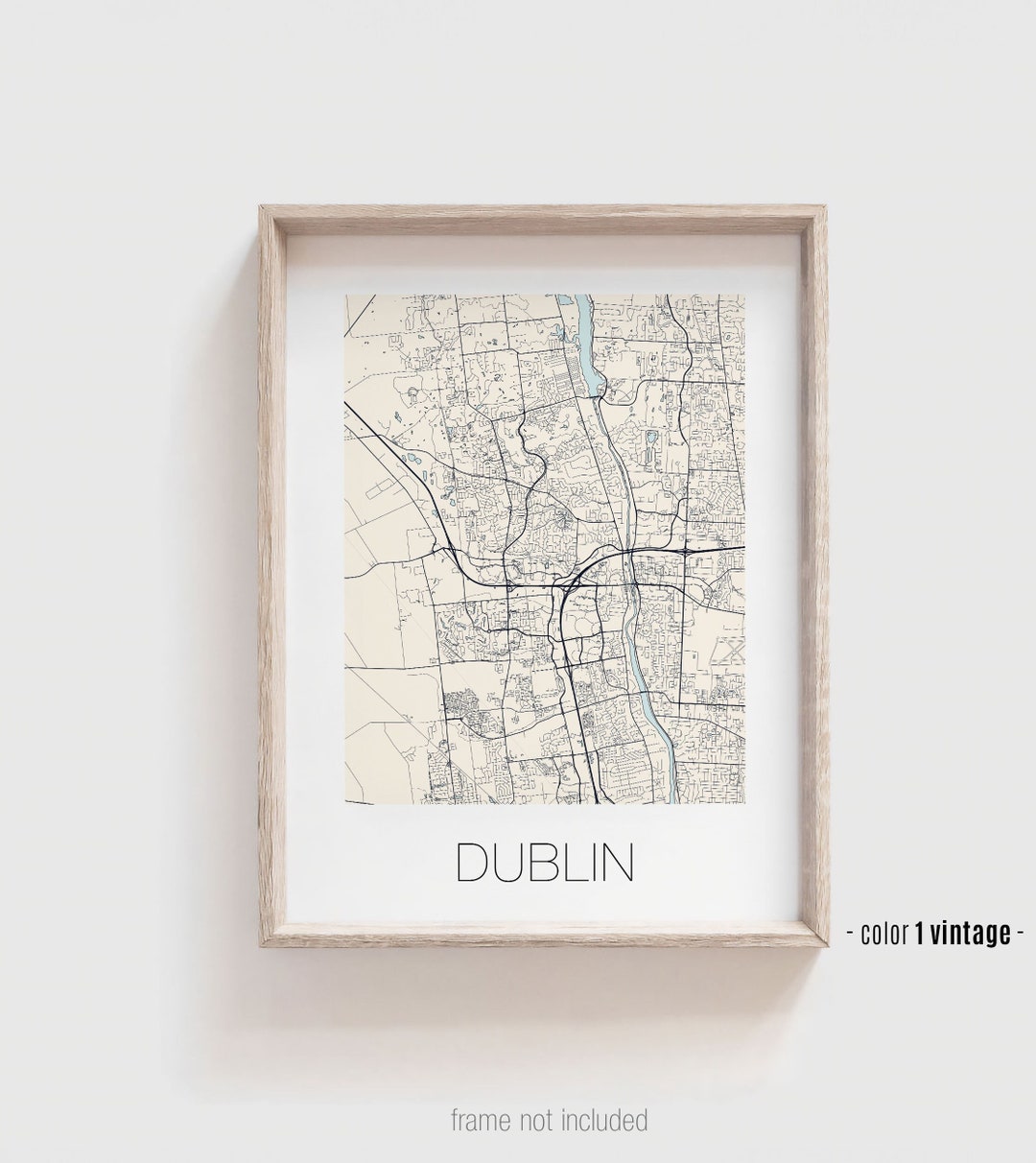DUBLIN OH City Map Poster, Dublin Ohio Street Map Print Personalized ...