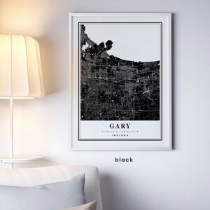 Gary Indiana Map, Gary IN Map, Gary City Map, Gary Print, Gary Poster ...