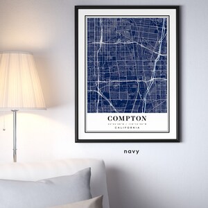 Compton California Map, Compton CA Map, Compton City Map, Compton Print ...