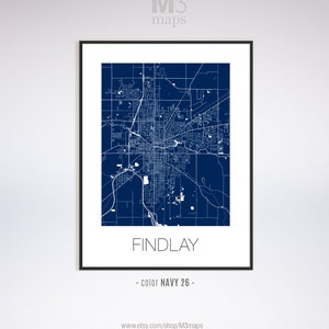 Findlay Ohio Findlay OH Map Findlay Map Findlay Print - Etsy