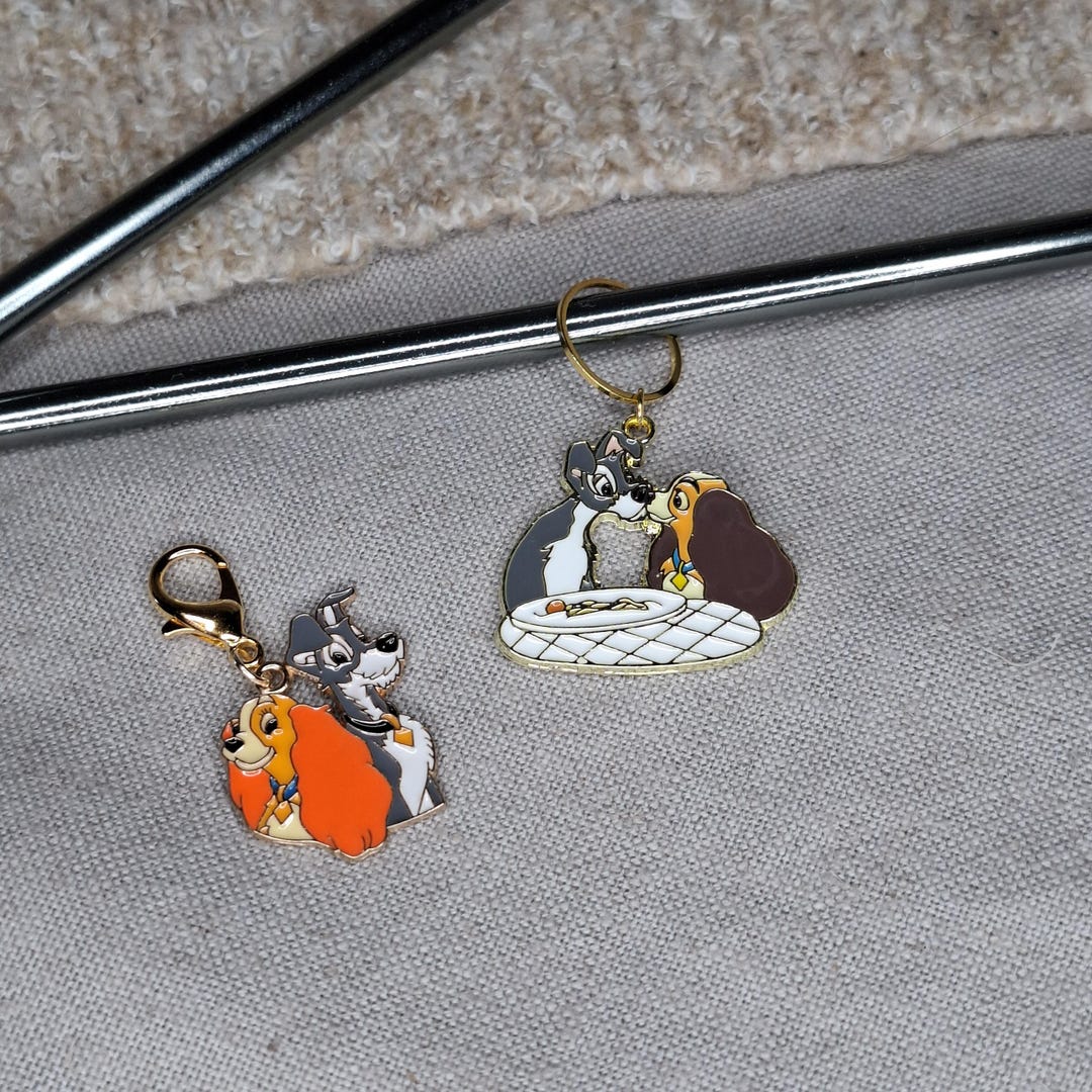 Lady and the Tramp Stitch Marker, Dog Stitch Marker, Crochet ...