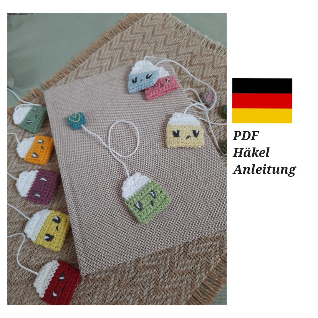 PDF Instructions German Bookmark Teabag Crochet Instructions Bookmark ...
