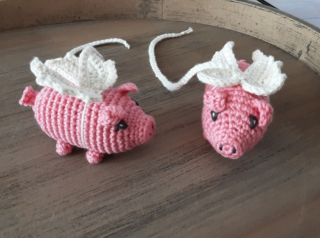 PDF Instructions in German, Flying Pig, Crochet Instructions, Rearview ...