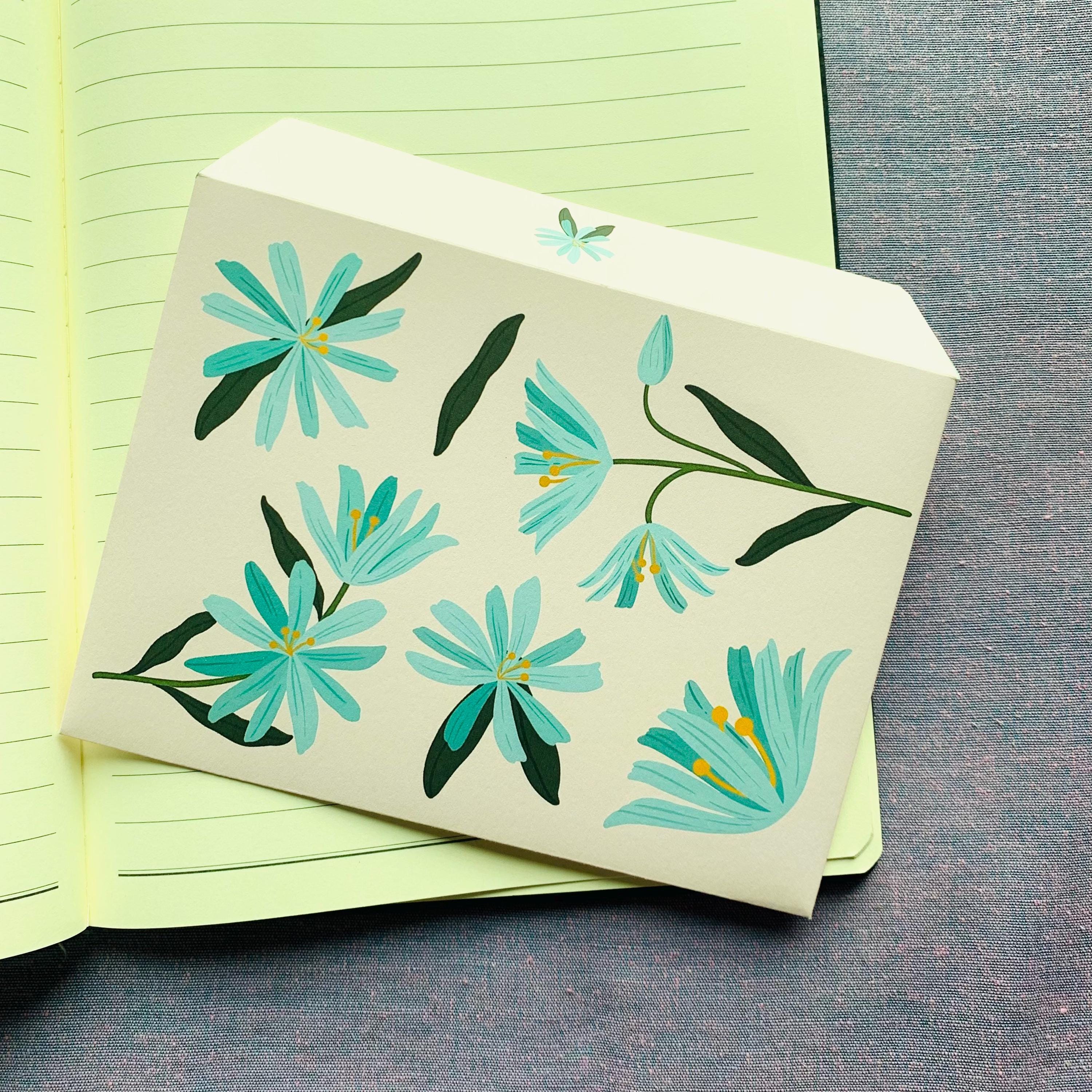 Printable Envelope Set of 2, Cute Floral Envelopes, One Click Print ...