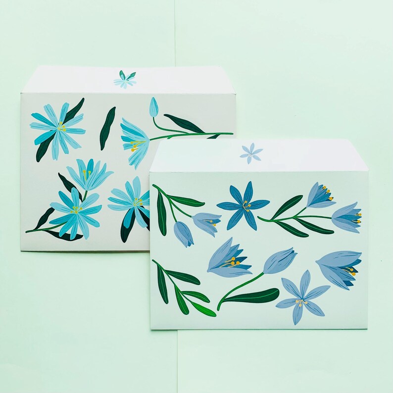 Printable Envelope Set of 2, Cute Floral Envelopes, One Click Print ...