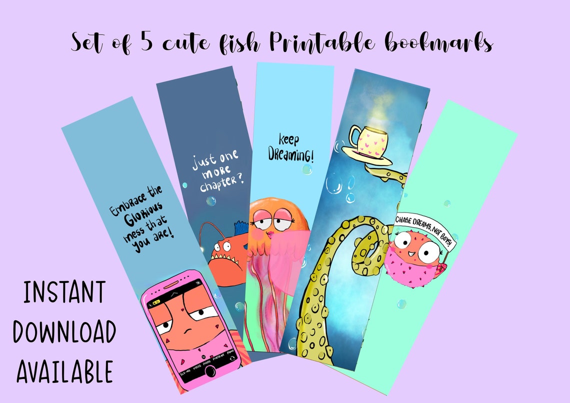 Printable PNG Bookmarks Instant Download - Etsy