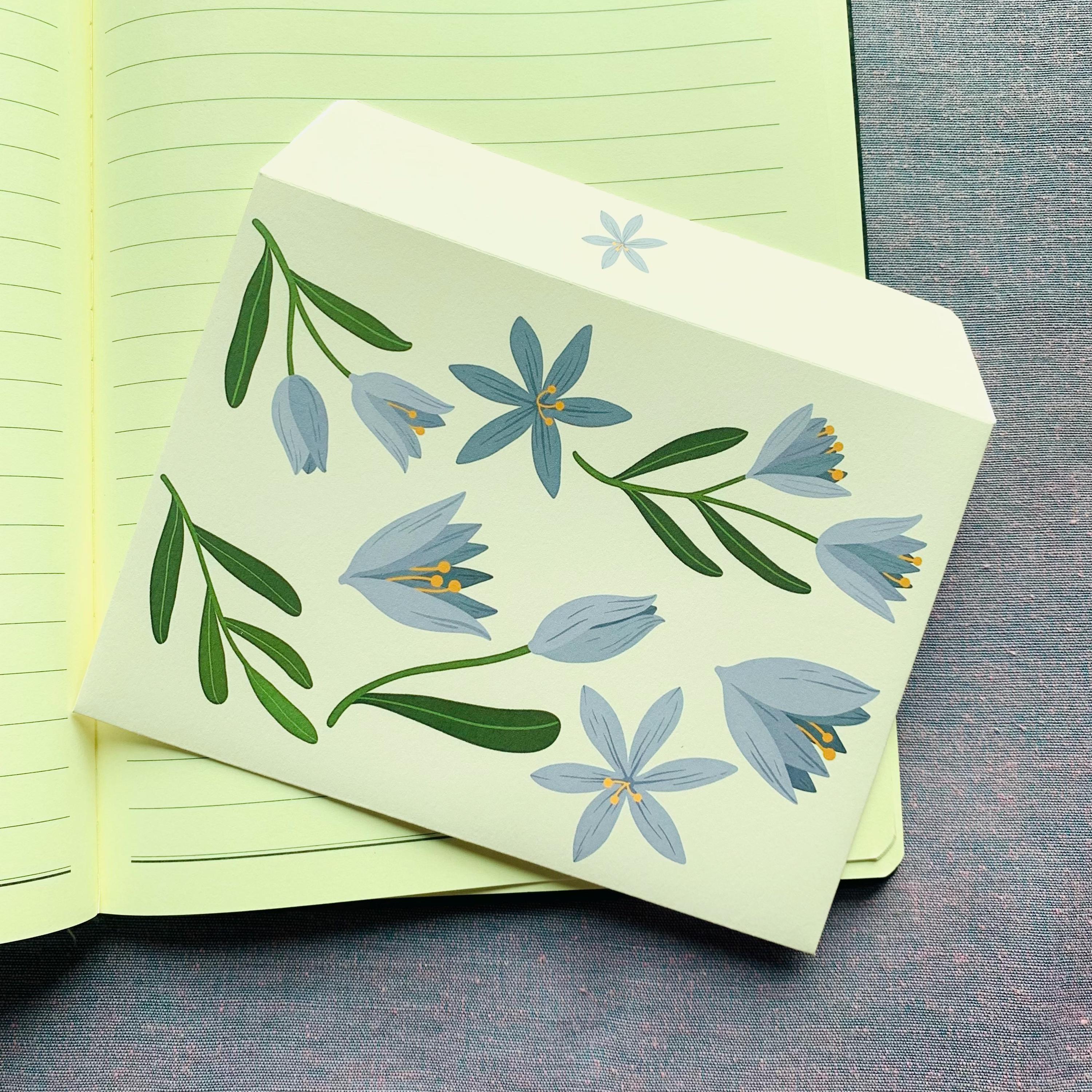 Printable Envelope Set of 2, Cute Floral Envelopes, One Click Print ...