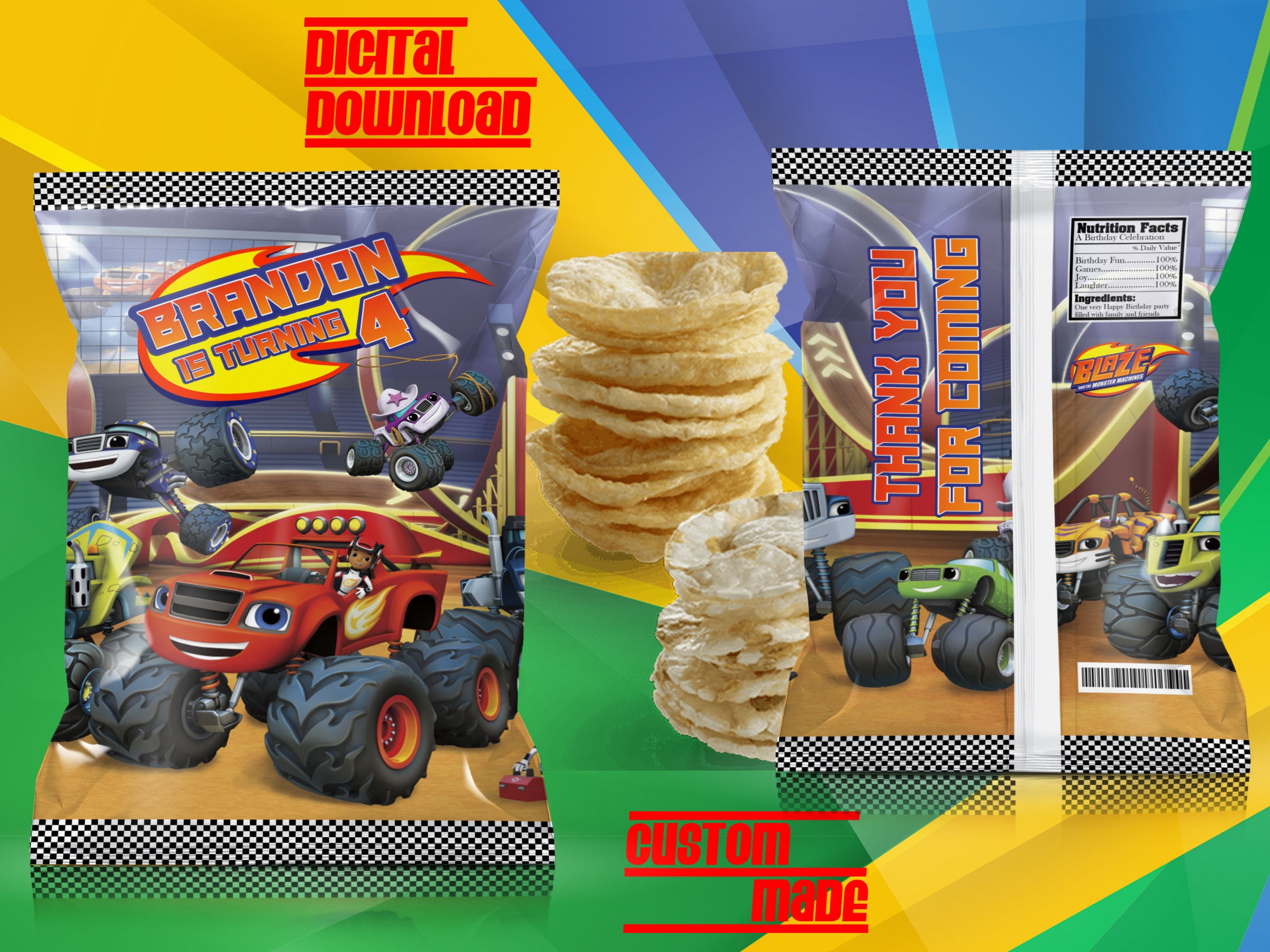 Blaze Capri Bag Label Blaze Candy Bag Label Blaze Treat Bag - Etsy France