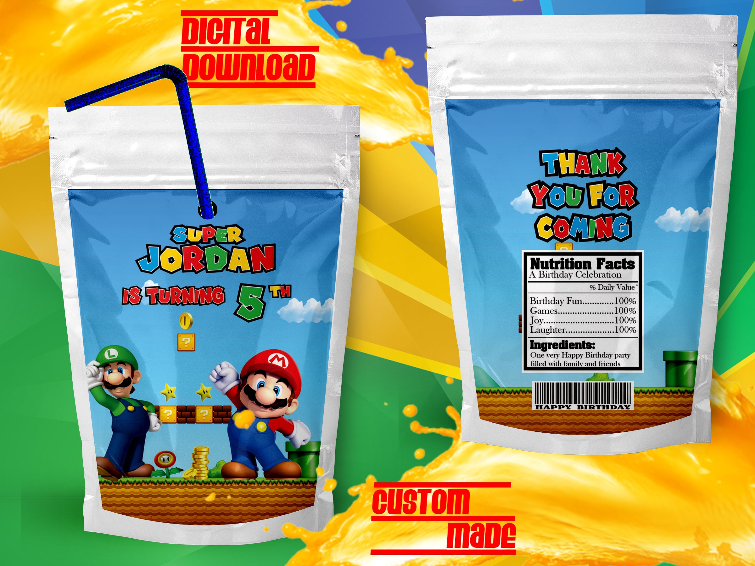 Paper, Party & Kids Craft Supplies & Tools Set of 12 bags Capri Sun ...