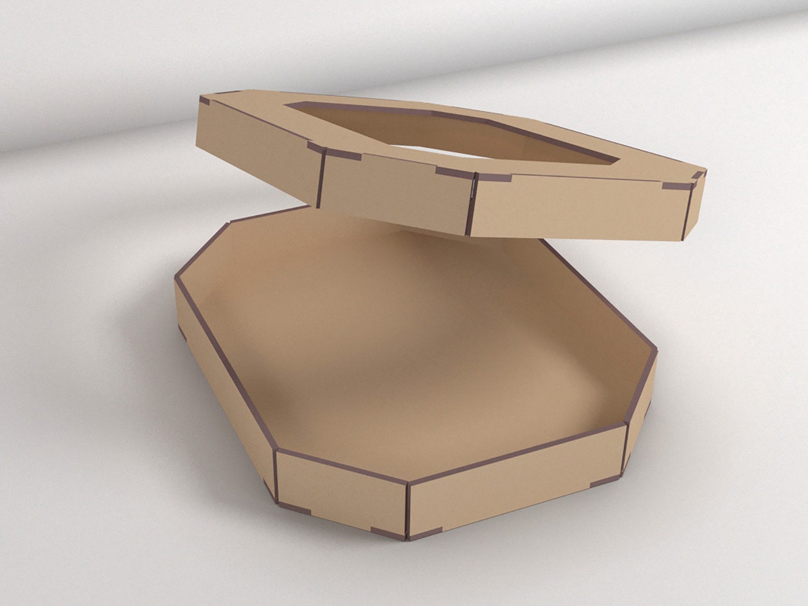 Eight Side Box Vector File, Vector Cut File, Digital Vector Art, Laser ...