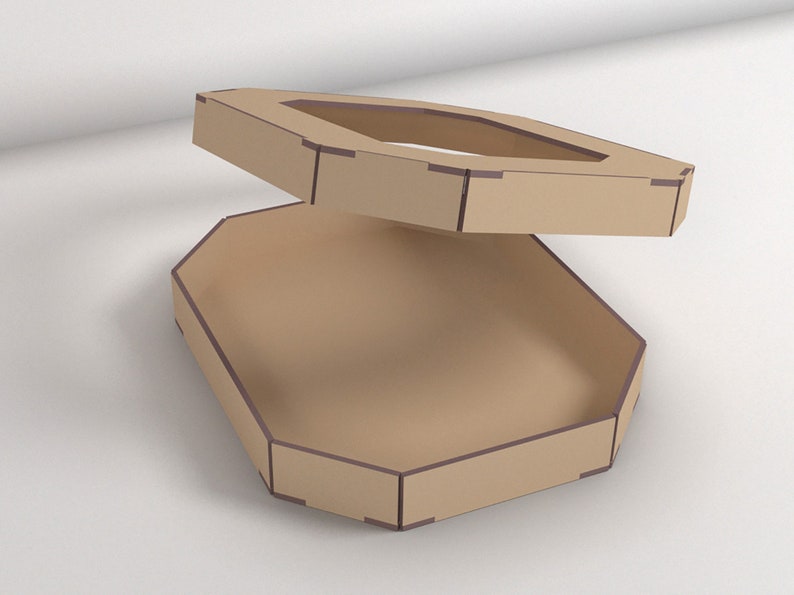 Eight Side Box Vector File, Vector Cut File, Digital Vector Art, Laser ...