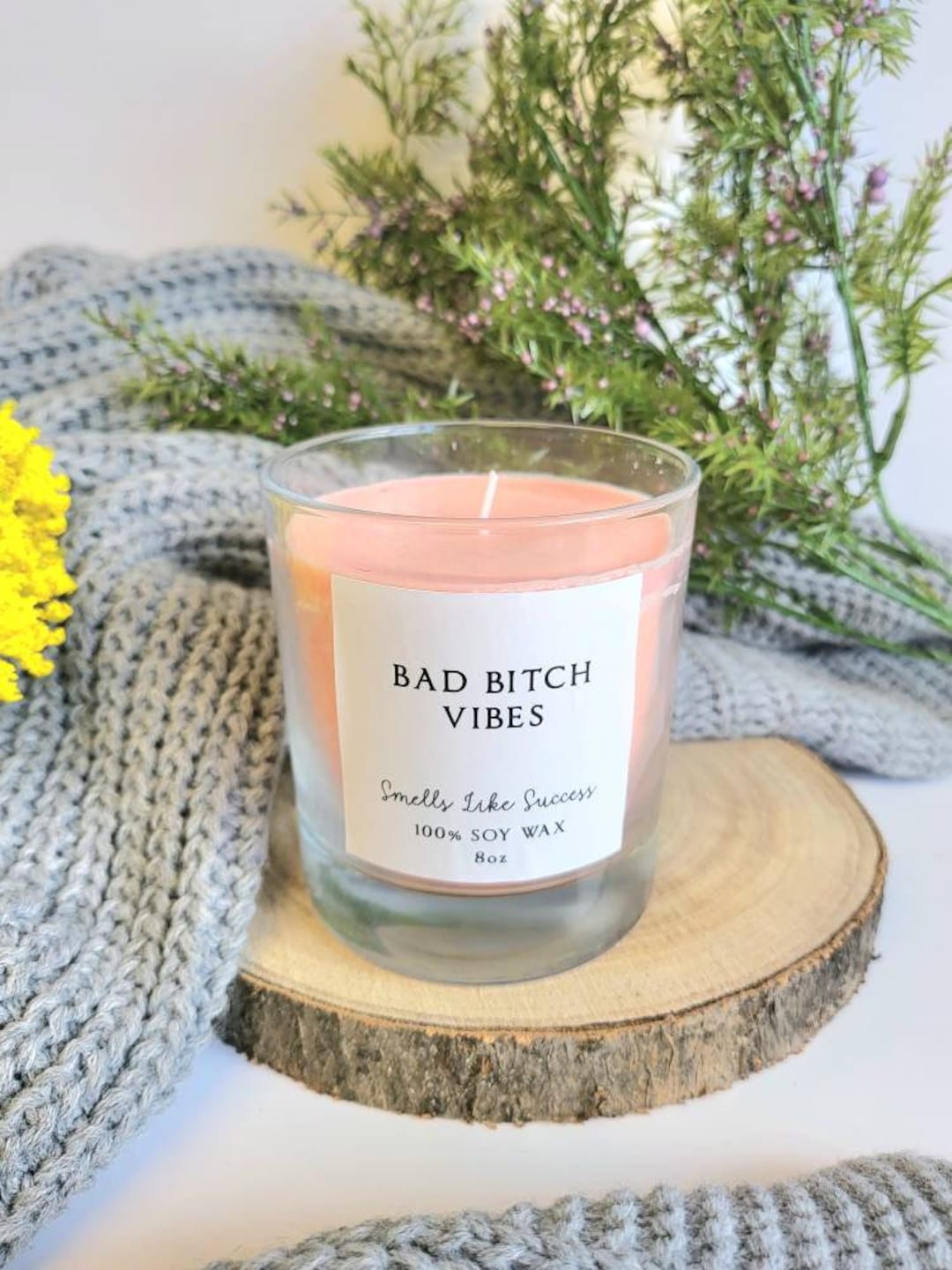 BAD BITCH VIBES Candle Vegan Soy Wax Best Friend Gift Birthday Gift ...