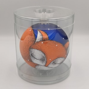 Fox in Snow - Original Hand Painted Glass Christmas Ornament - Etsy
