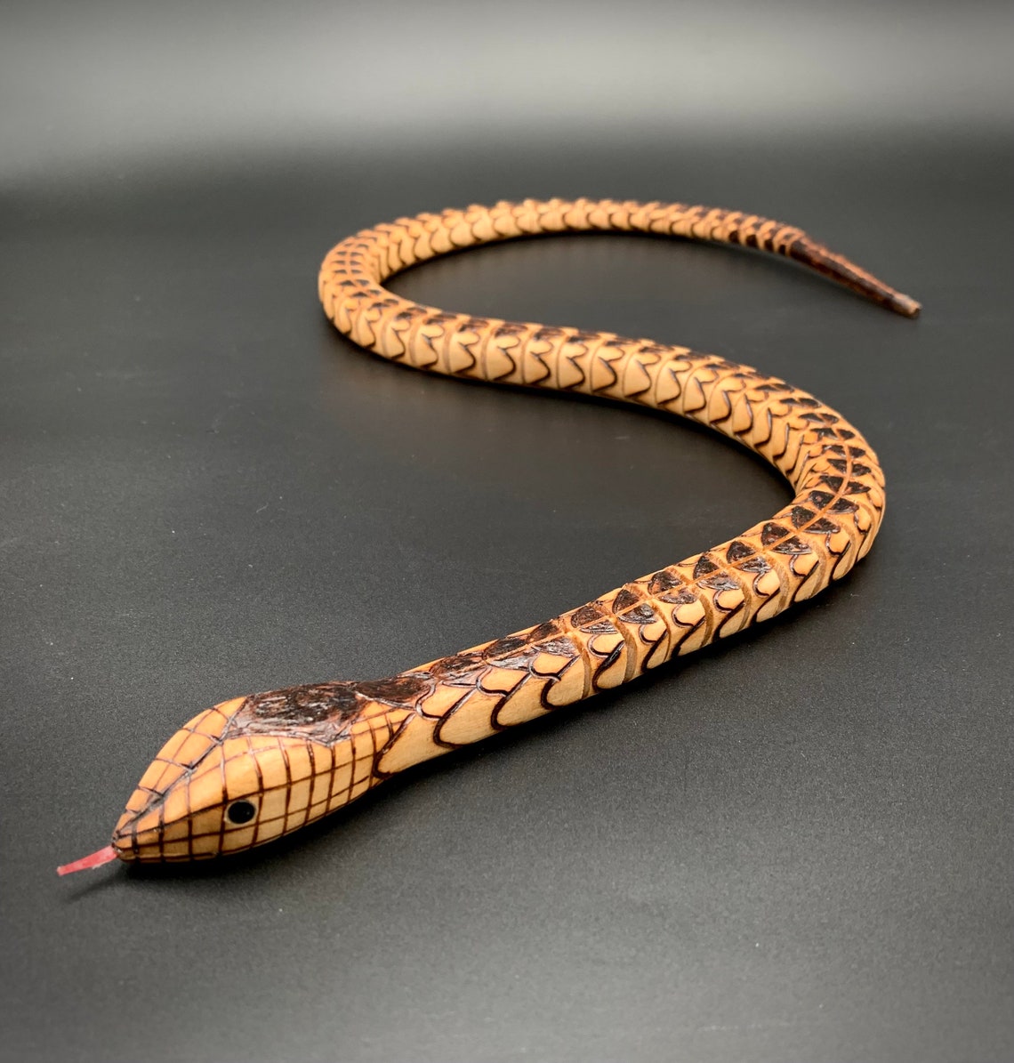 Wooden Snake,engraved Slithering Wooden Snake - Etsy UK