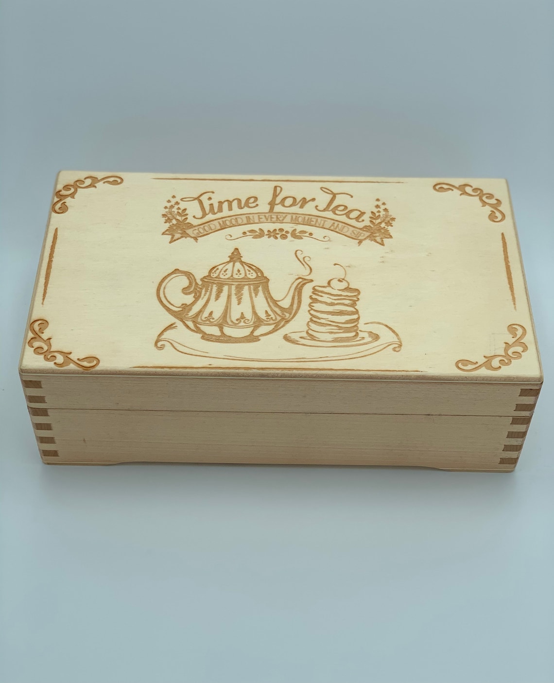 Engraved Wooden Tea Boxtea Storage Box | Etsy
