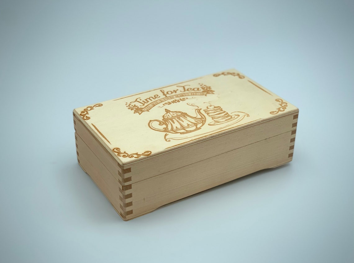 Engraved Wooden Tea Boxtea Storage Box | Etsy