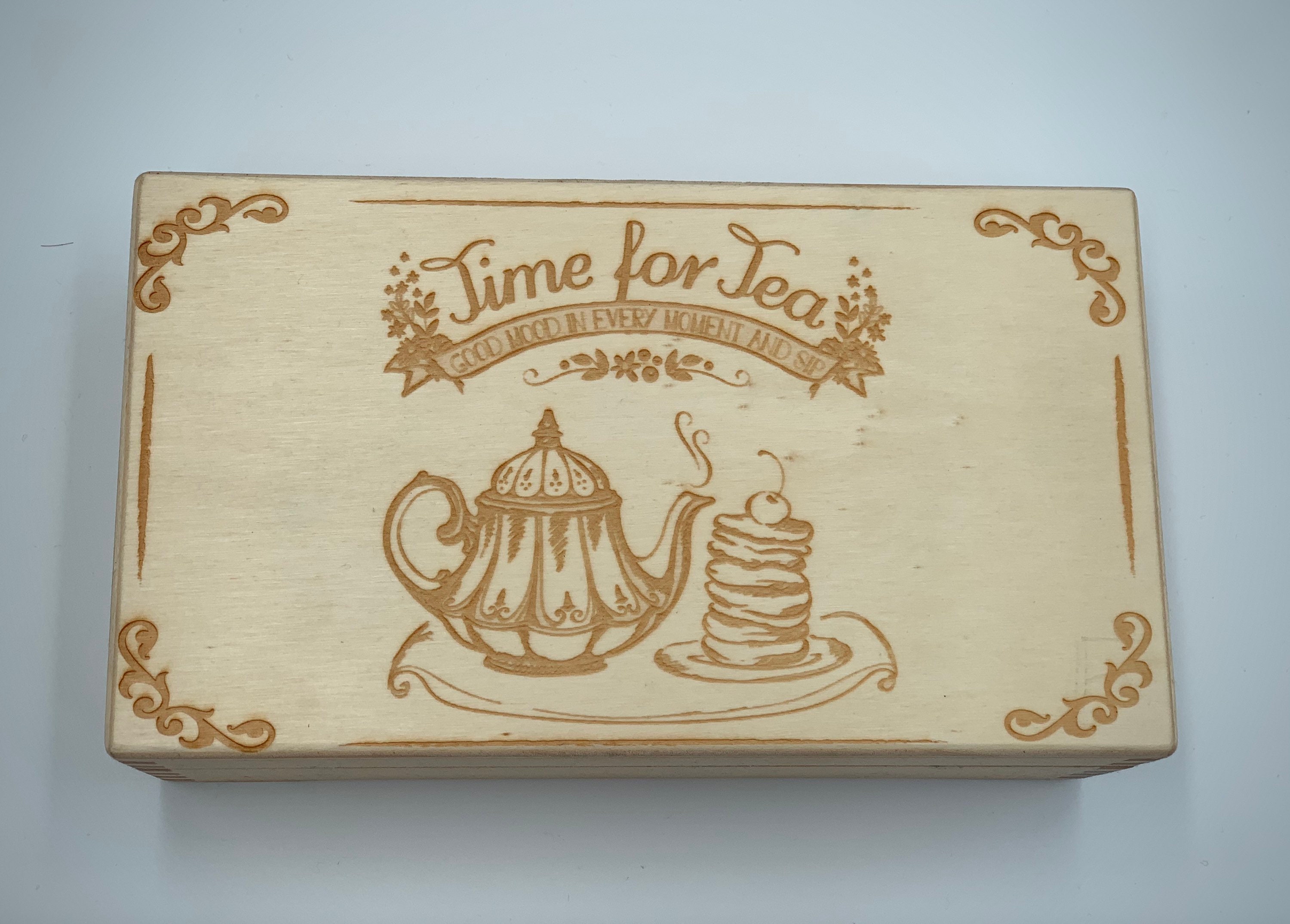 Engraved Wooden Tea Boxtea Storage Box | Etsy
