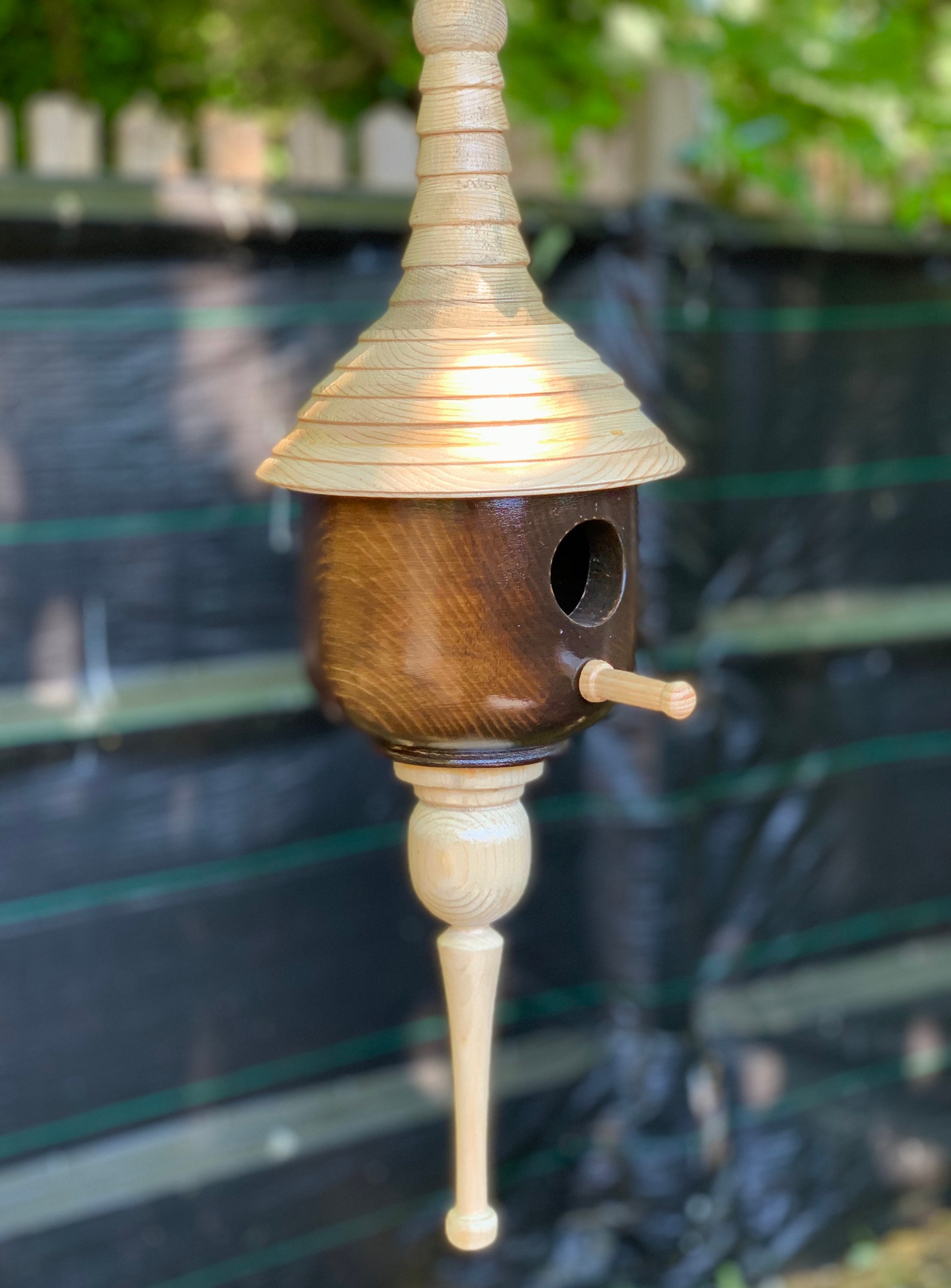 Wooden Hand Turned Bird Nesthouse - Etsy