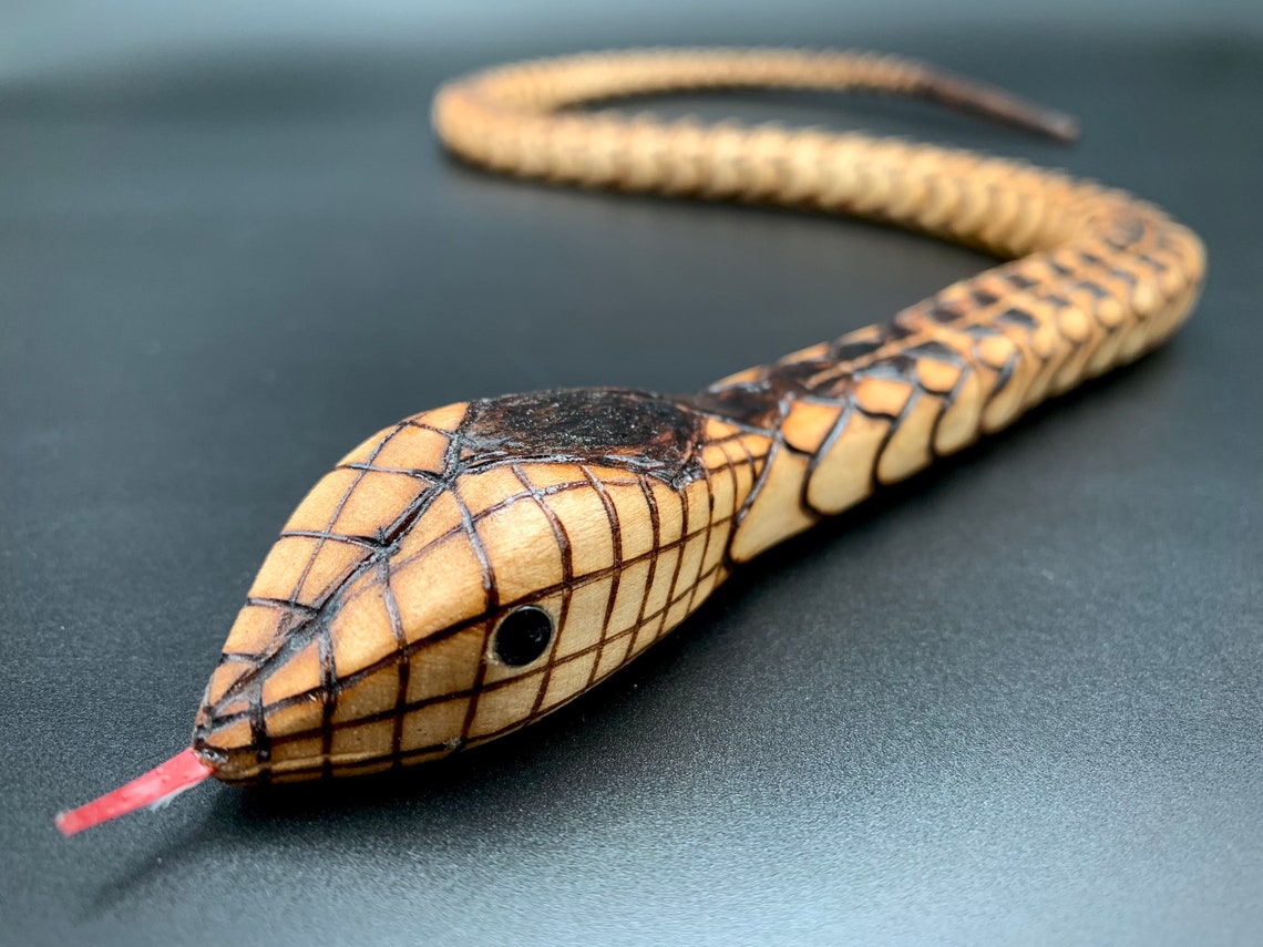 Wooden Snakeengraved Slithering Wooden Snake | Etsy UK