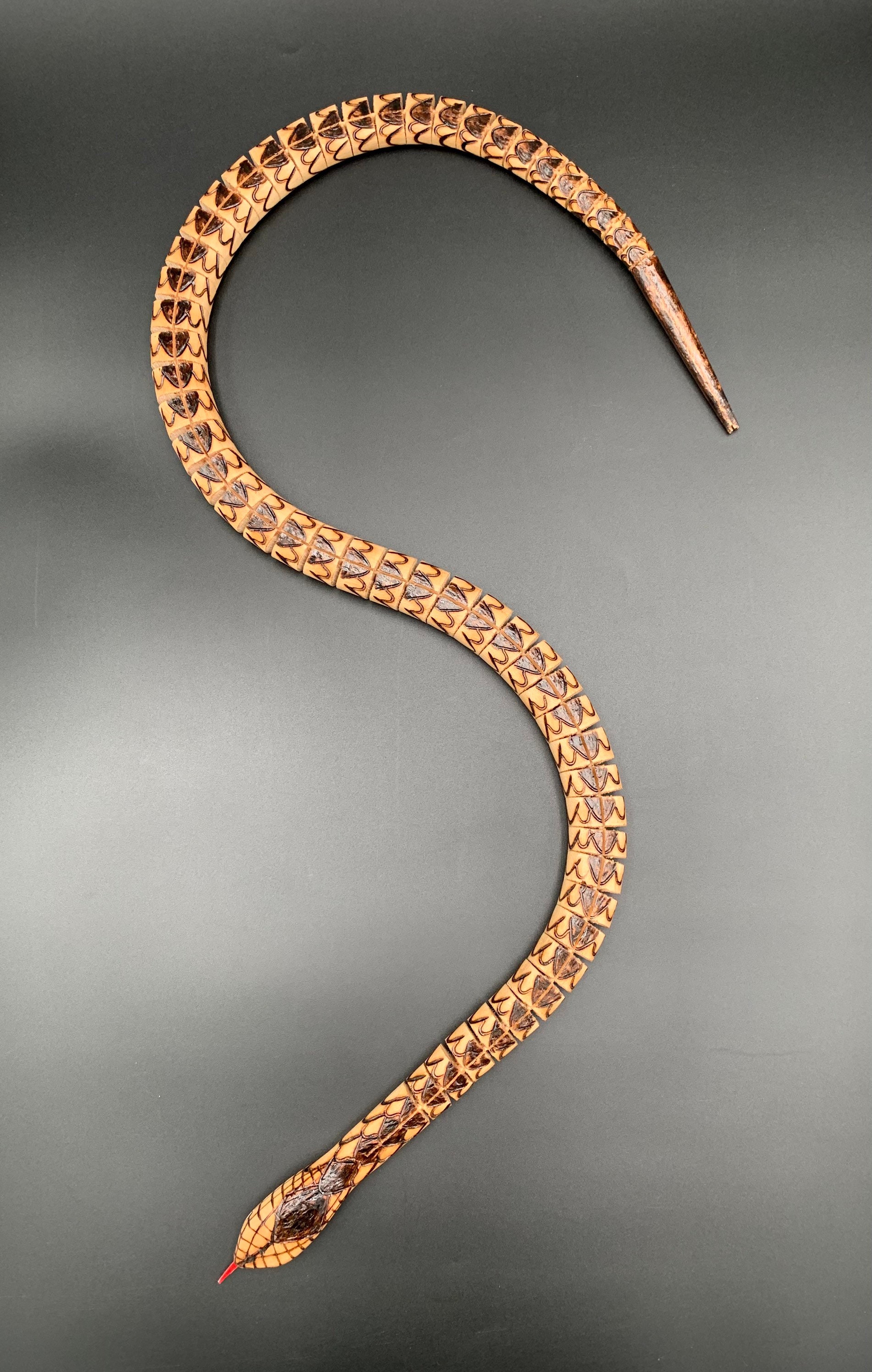 Wooden Snakeengraved Slithering Wooden Snake | Etsy