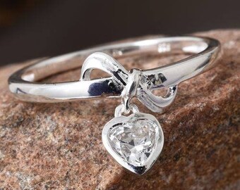 Heart charm ring | Etsy