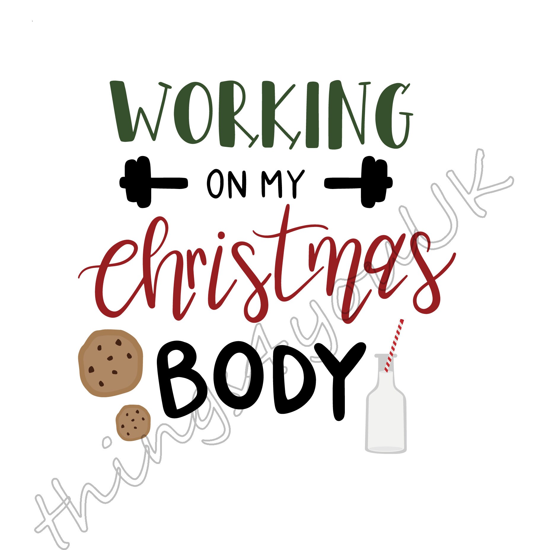 Working Ot My Christmas Body Svg Fitnes Svg Workout Svg | Etsy