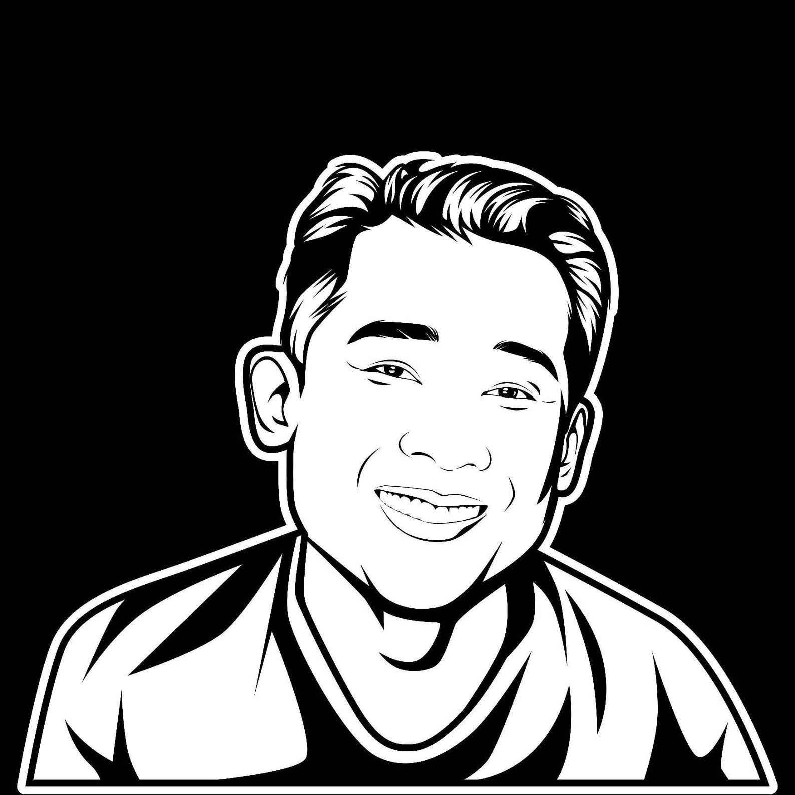 Cartoon Portrait Minimalist Flat Line Avatar Cartoon Profile | Etsy