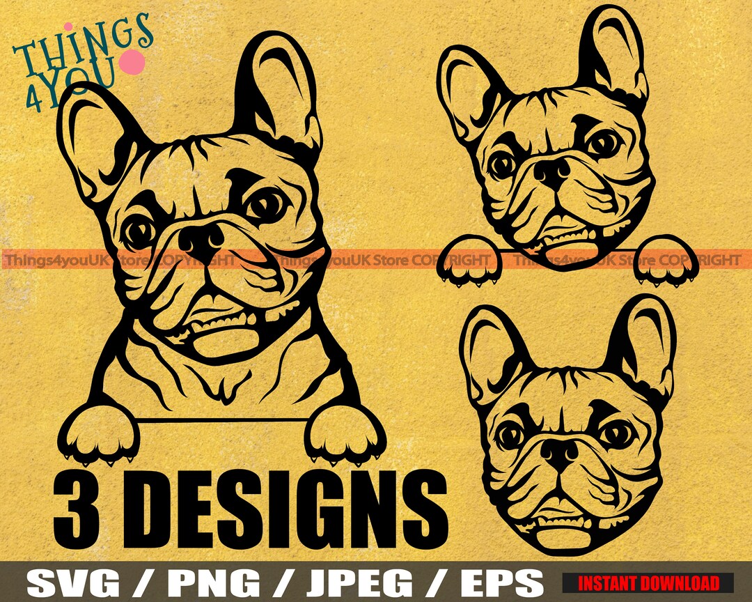 French Bulldog, French Bulldog SVG, Frenchie SVG, Frenchie Silhouette ...
