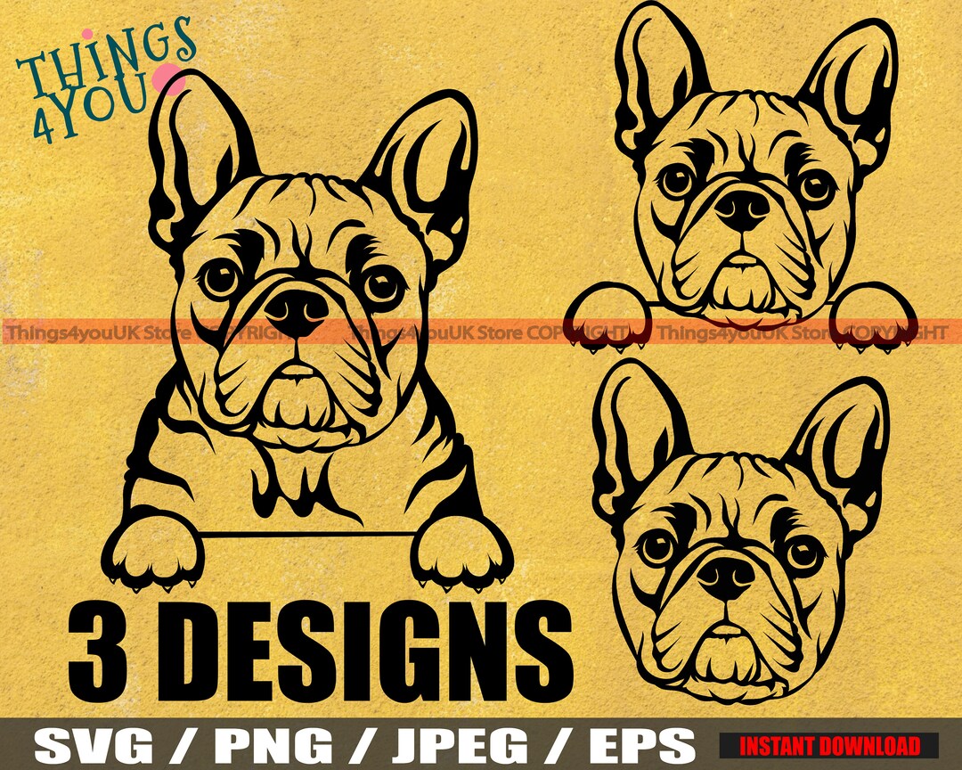 French Bulldog, French Bulldog SVG, Frenchie SVG, Frenchie Silhouette ...
