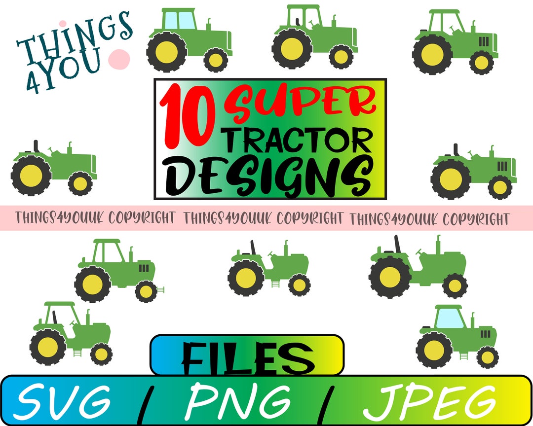 Tractor SVG, Tractor Bundle SVG Farm Equipment, Tractor Birthday ...