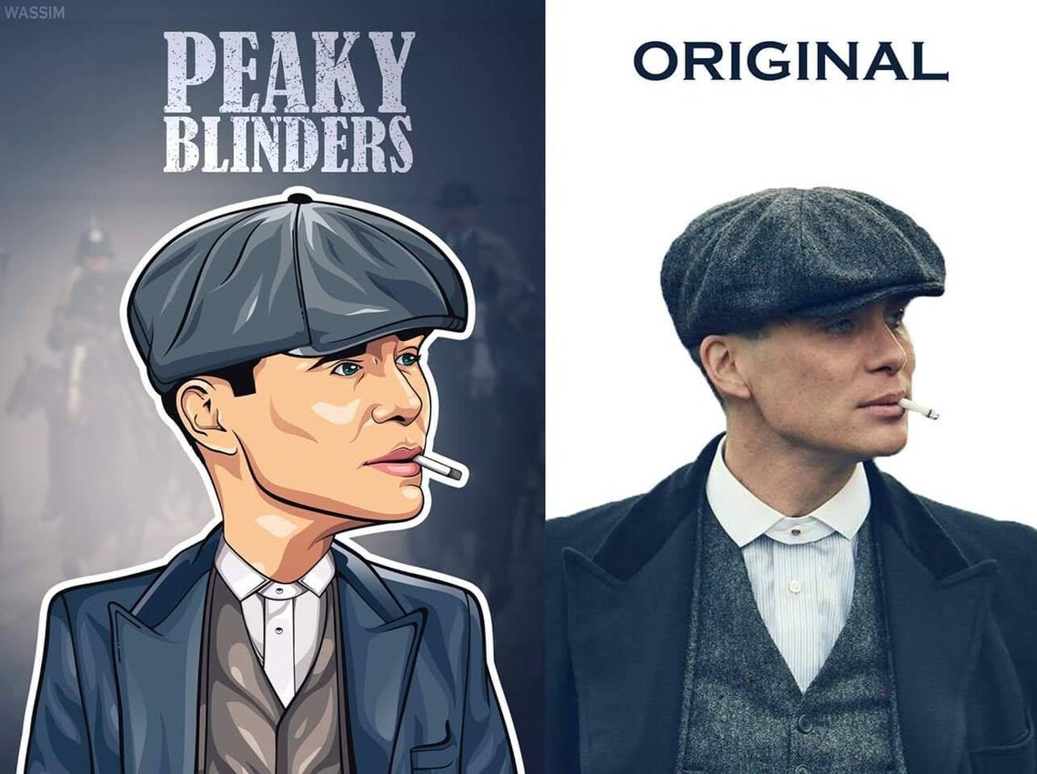 Peaky Blinders Cartoon Portrat Thomas Shelby Cartoon - Etsy UK