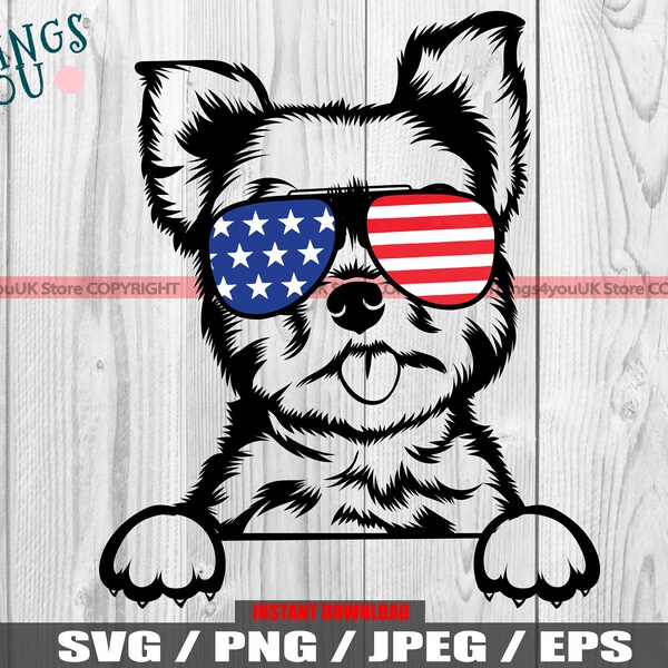 Yorkie Peeking Svg - Etsy
