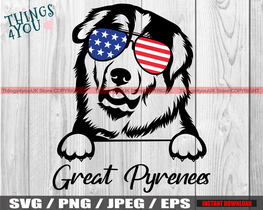 Great Pyrenees SVG, Peeking Great Pyrenees Dog, Peek A Boo, Great ...