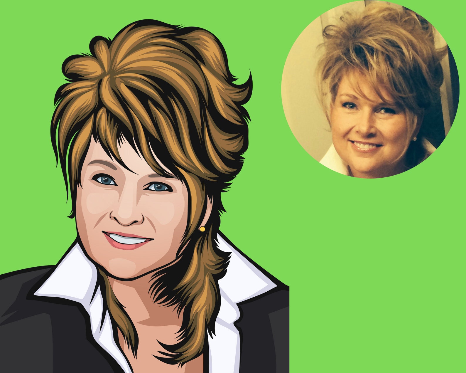 Cartoon Portrait Logo, Cartoon Portrait, Digital Illustration, Custom ...