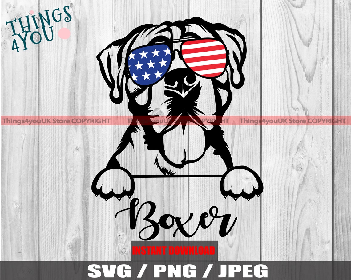 Boxer SVG Boxer Head Boxer Sunglasses Usa Flag Boxer - Etsy
