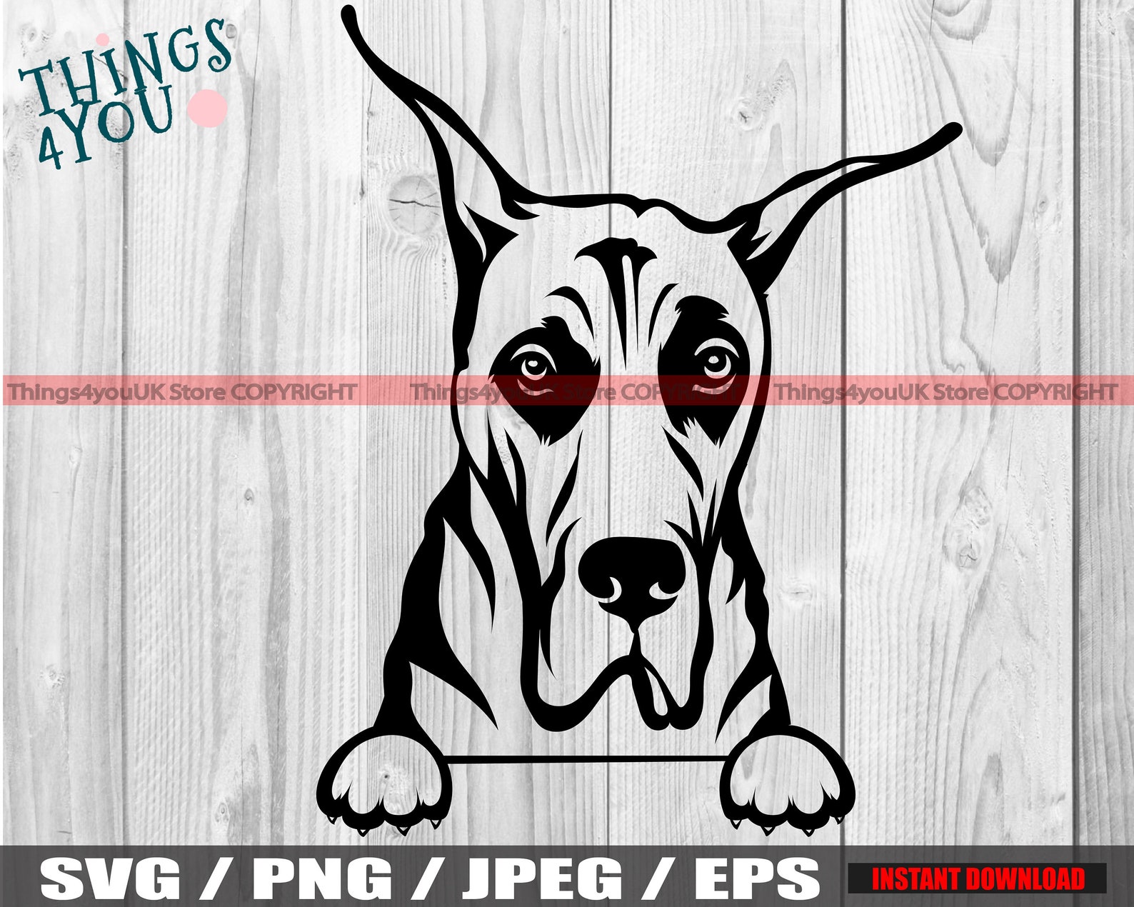 Great Dane SVG, Great Dane Mom, Great Dane Dad, Great Dane Clipart ...