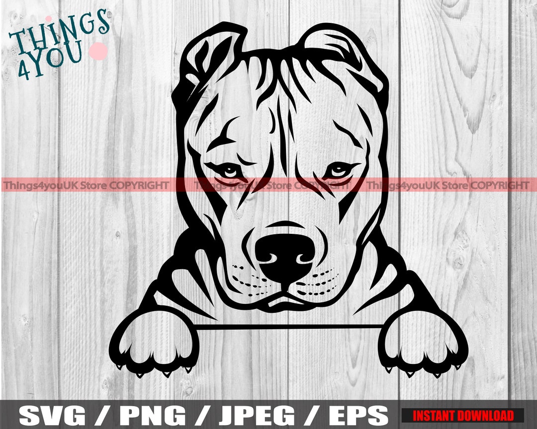 American Pit Bull SVG, Pitbull Svg, Peeking Pitbull SVG, American ...