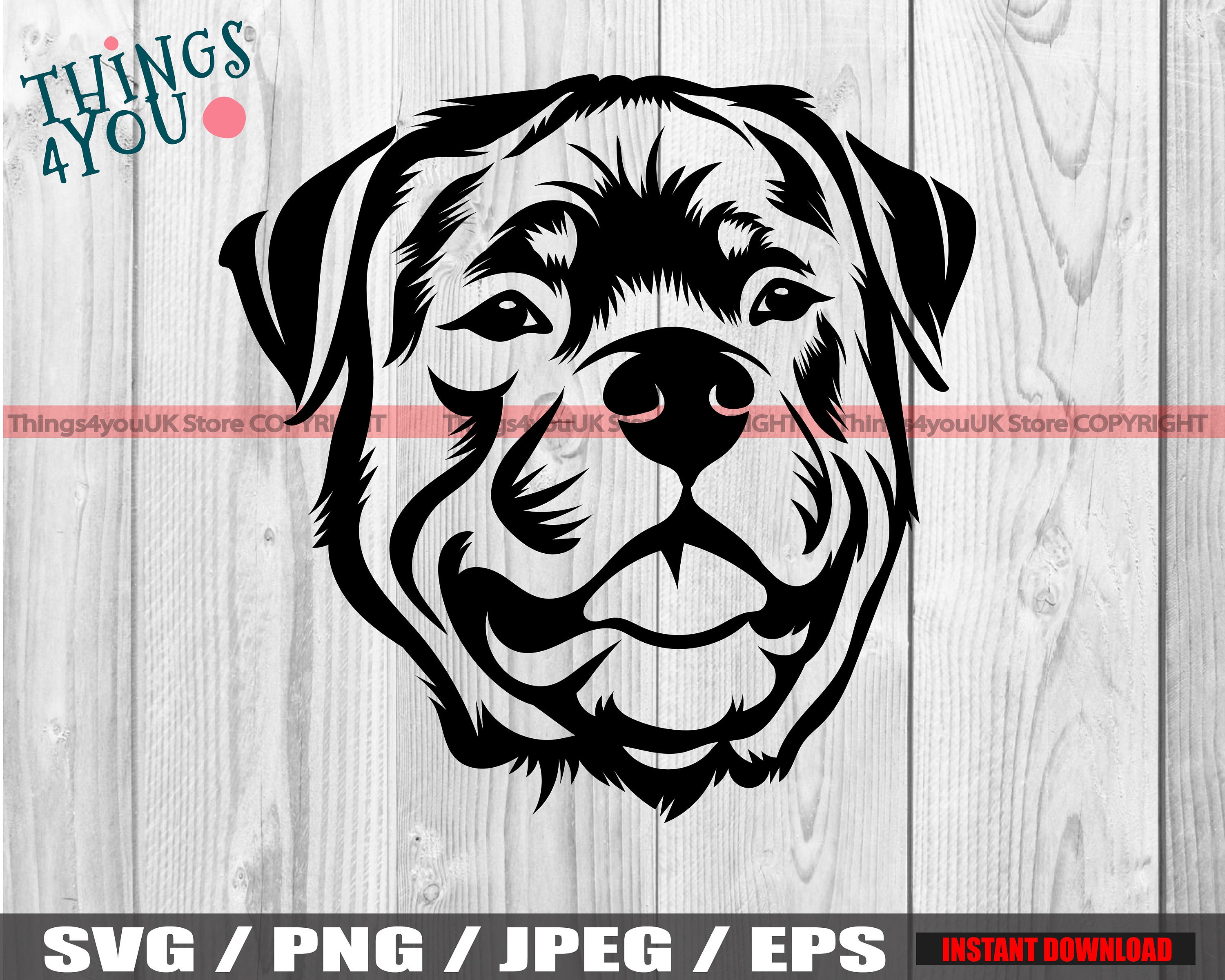 Rottweiler, Rottweiler SVG , Rottweiler Head, Rottweiler Face ...
