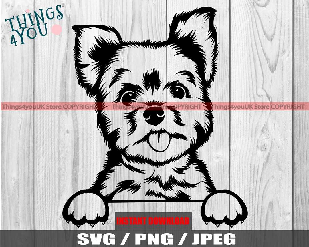 Yorkshire Terrier Svg, Peeking Yorkie, Yorkie Svg, Yorkie Head, Cute ...