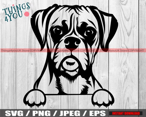 Boxer Boxer Svg Boxer Peeking Dog Boxer Head Boxer Face - Etsy