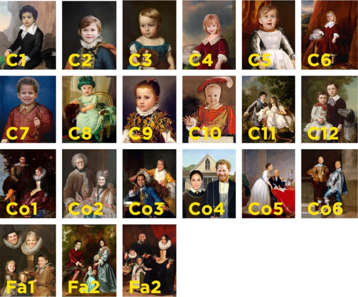 Custom Royal Portrait From Photo, Historical Family Portrait, Royal ...